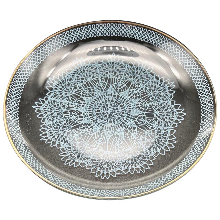 Glass Pocket Tray Macrame 1900s Antiques For Sale at 1stDibs