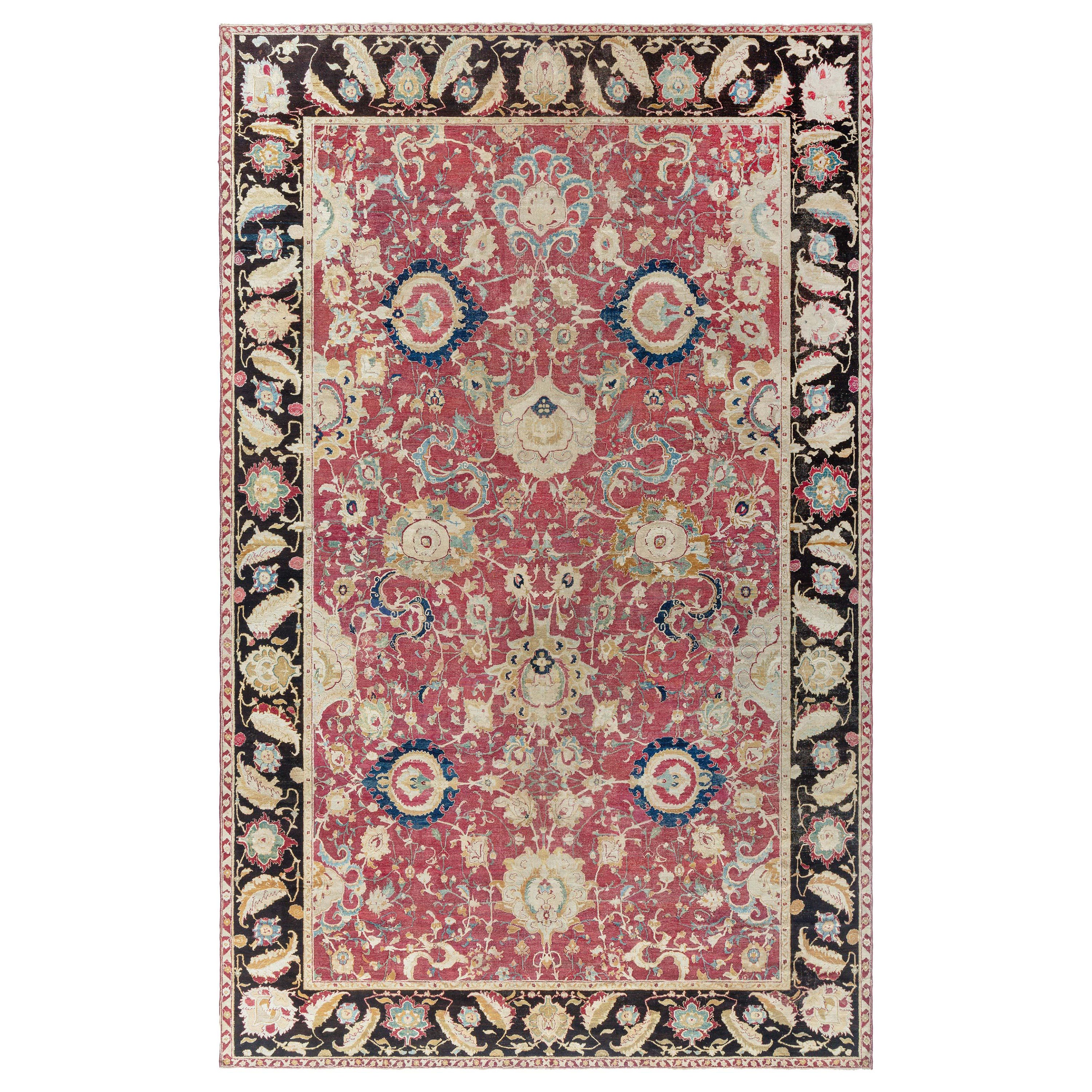 Doris Leslie Blau Collection Antique Indian Rug For Sale at 1stDibs