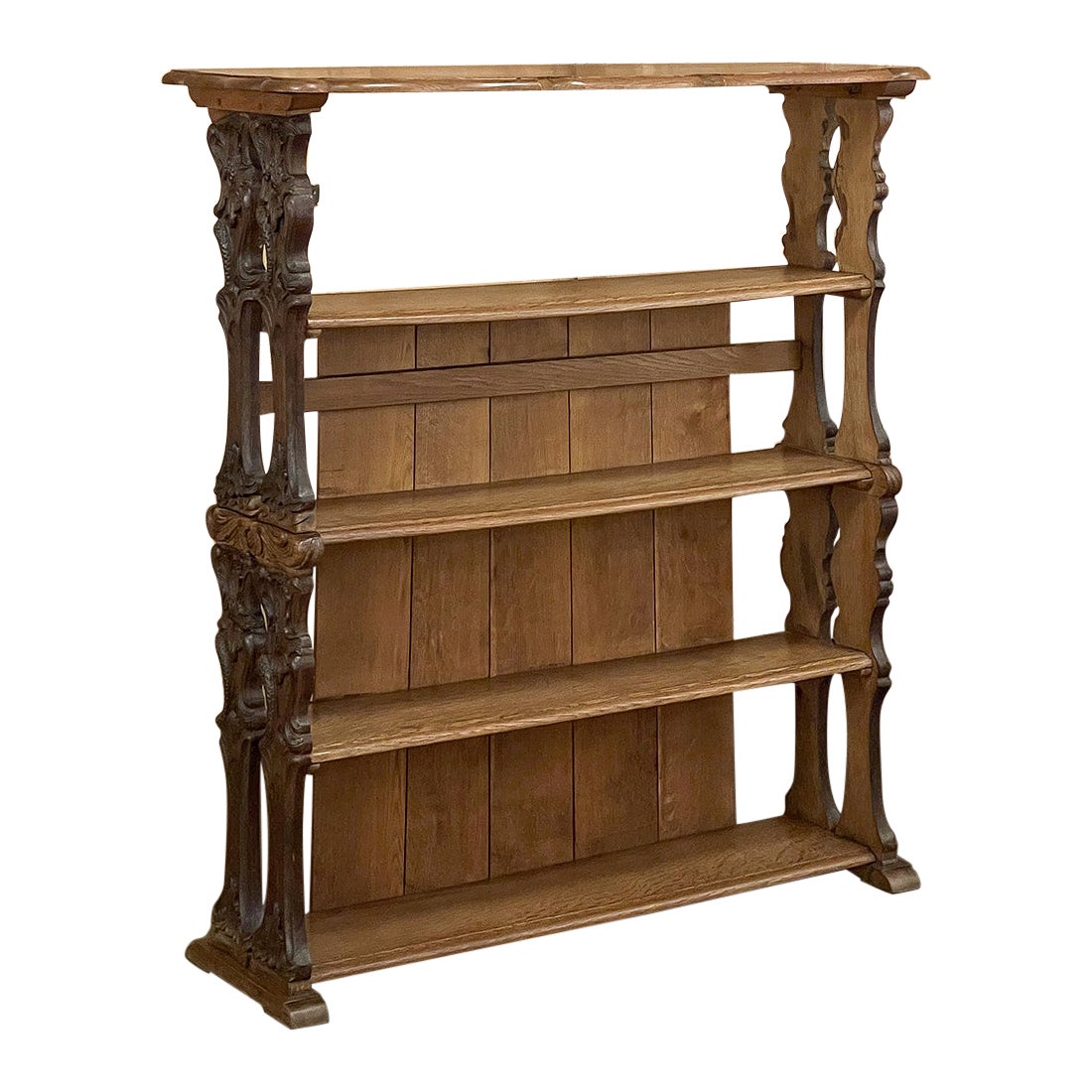 Pair of Antique Sheraton Style Open Bookcases at 1stDibs