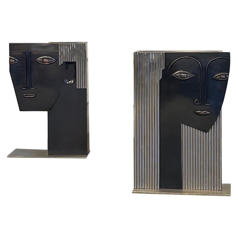 Large Art Deco Face Vases in the Manner of Franz Hagenauer For Sale at ...