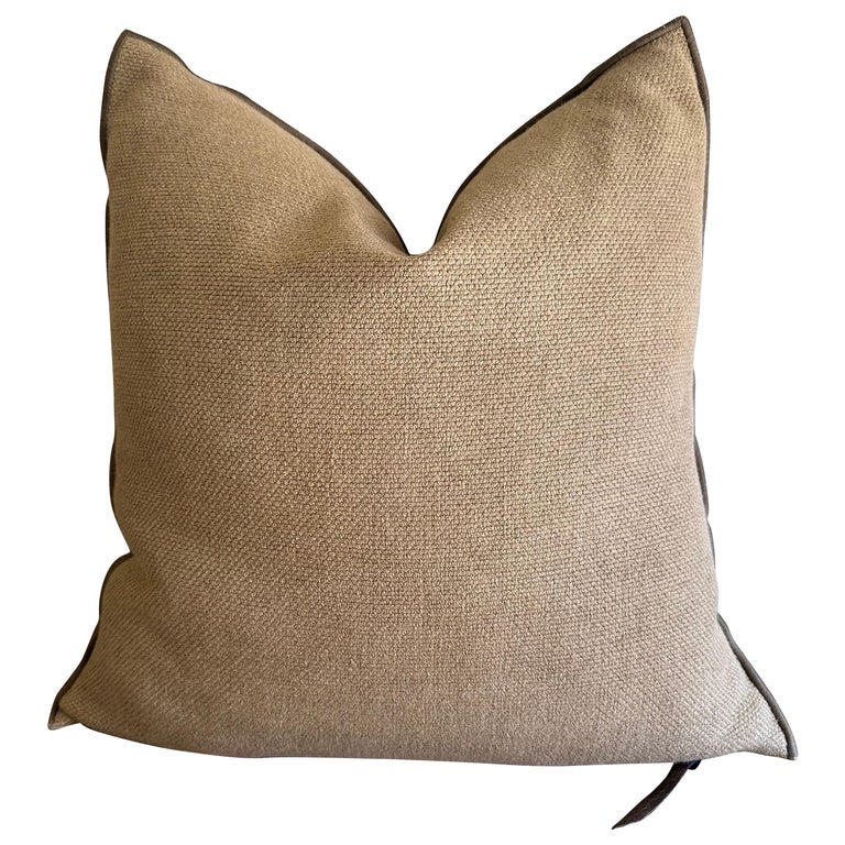 Fromentera French Linen Accent Pillow in Cappucino For Sale at 1stDibs