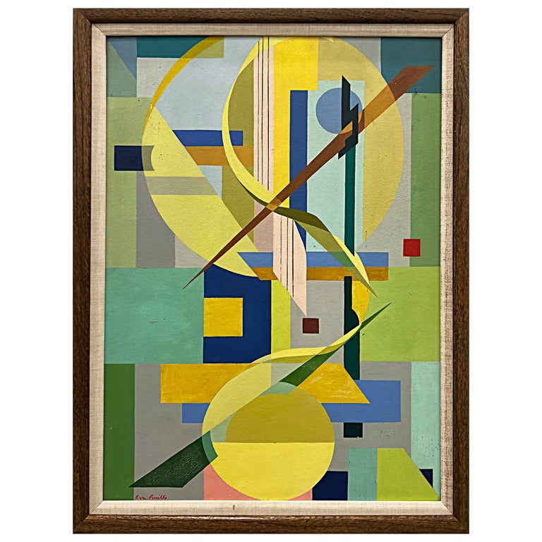 Eva Lucille Kirchner Mid-Century Modern Abstract Painting For Sale at ...