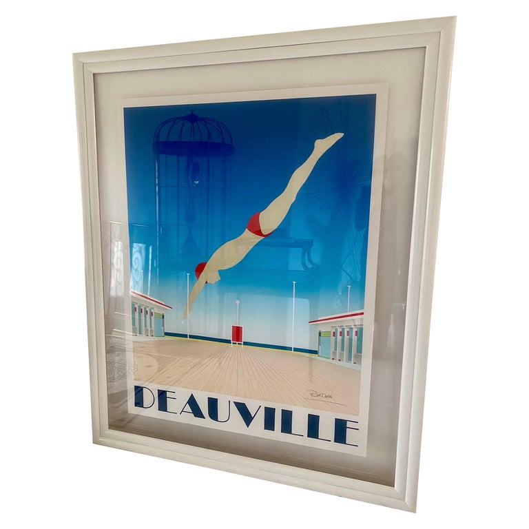 Original Hand Signed Razzia Framed Deauville Poster, Art Deco For Sale ...