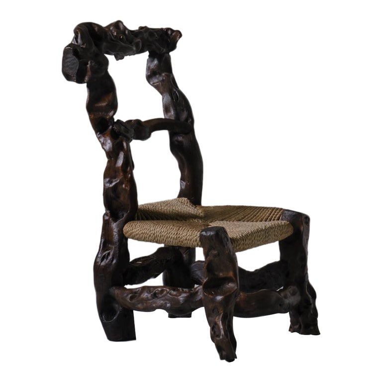 Sculptural Grapevine Wooden Side Chair, Italy, 1970s For Sale at 1stDibs