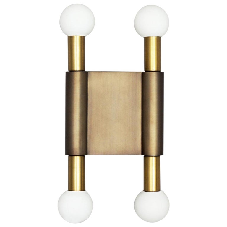 Bronze "Pole and Circle II" Wall Light, Square in Circle For Sale at ...