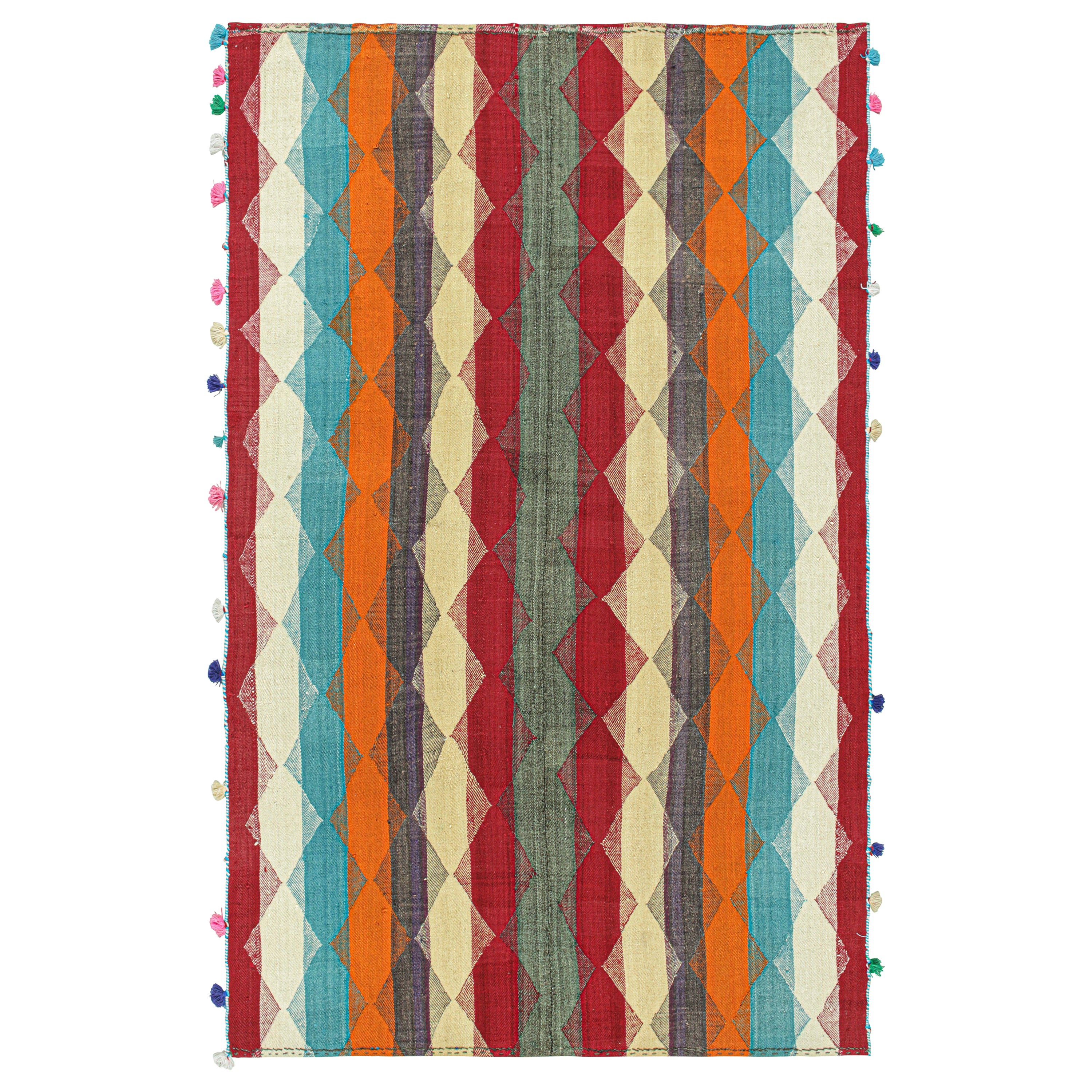 Vintage Persian Kilim with Multicolor Stripes and Diamonds by Rug and ...
