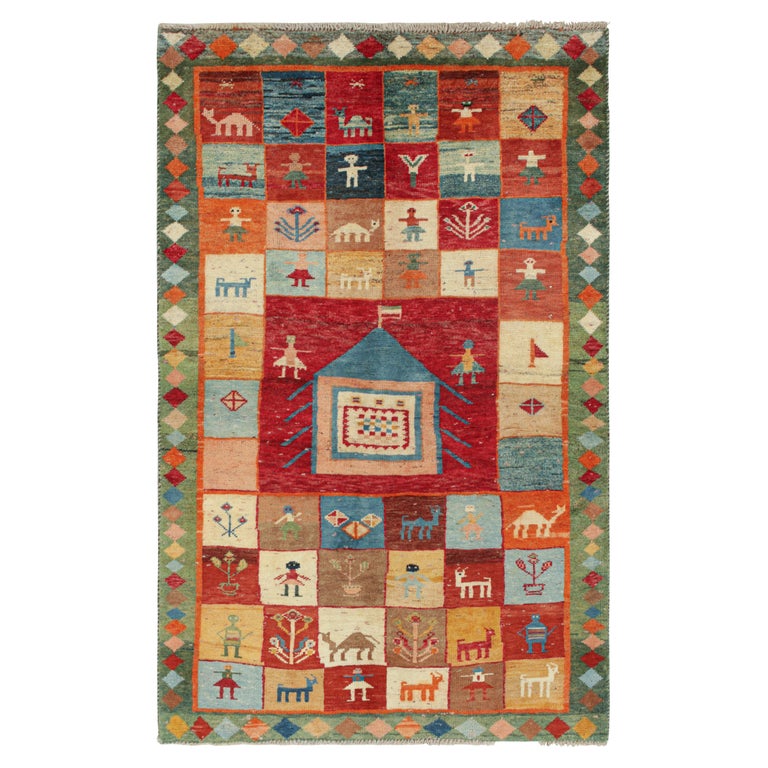 Vintage Persian Tribal Rug in Polychromatic Pictorials by Rug and Kilim ...