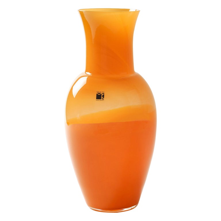 Orange Murano Glass Vase by Carlo Moretti, Italy For Sale at 1stDibs