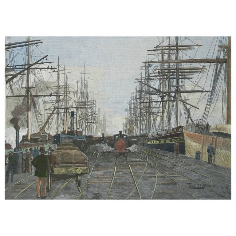 F. B. SCHELL - 'Port Melbourne' - Hand Coloured Print - Australia ...
