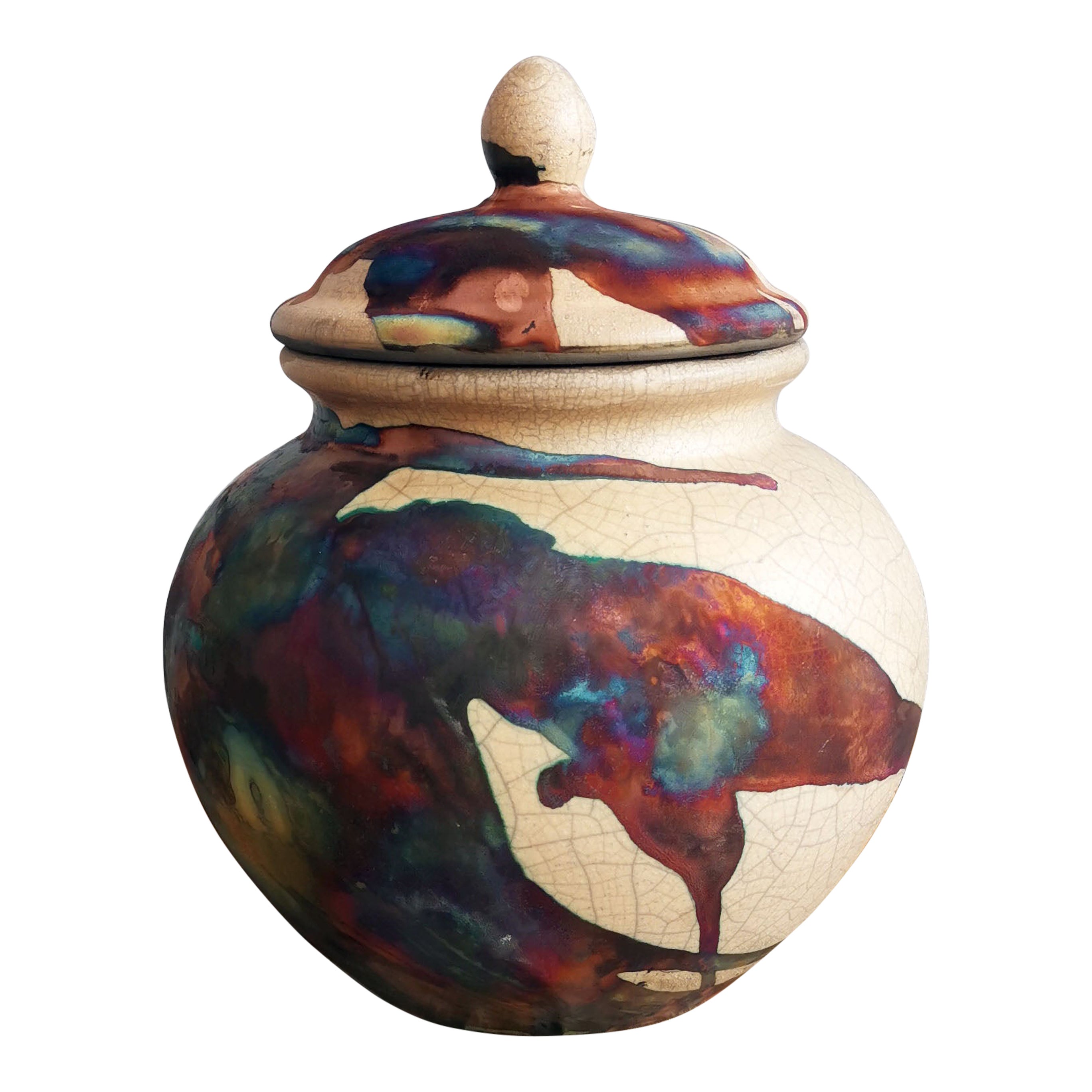 Pre-Order Raaquu Raku Pottery Large Oval XL 14" Ceramic Vase - H.C ...