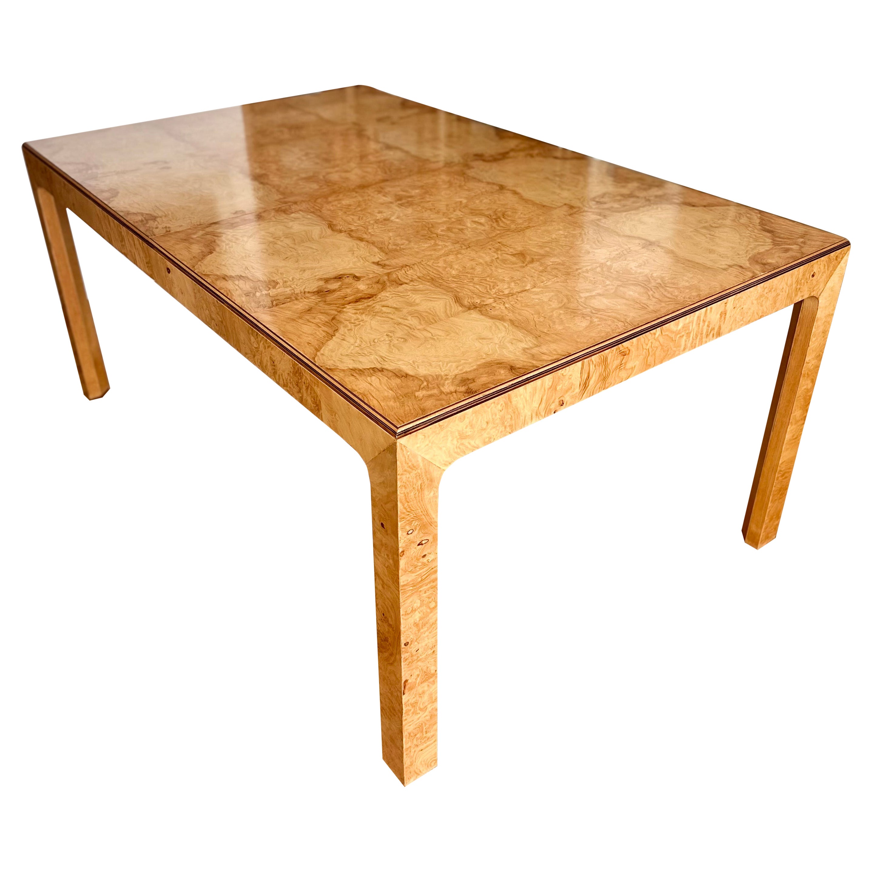1980s Henredon 'Scene Two' Burlwood Extendable Dining Table at 1stDibs