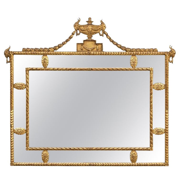 Antique Neoclassical Carved and Gilt Mirror For Sale at 1stDibs