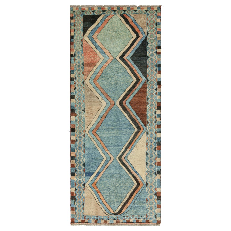 Vintage Persian Tribal Rug in Blue with Chevron Patterns by Rug and ...