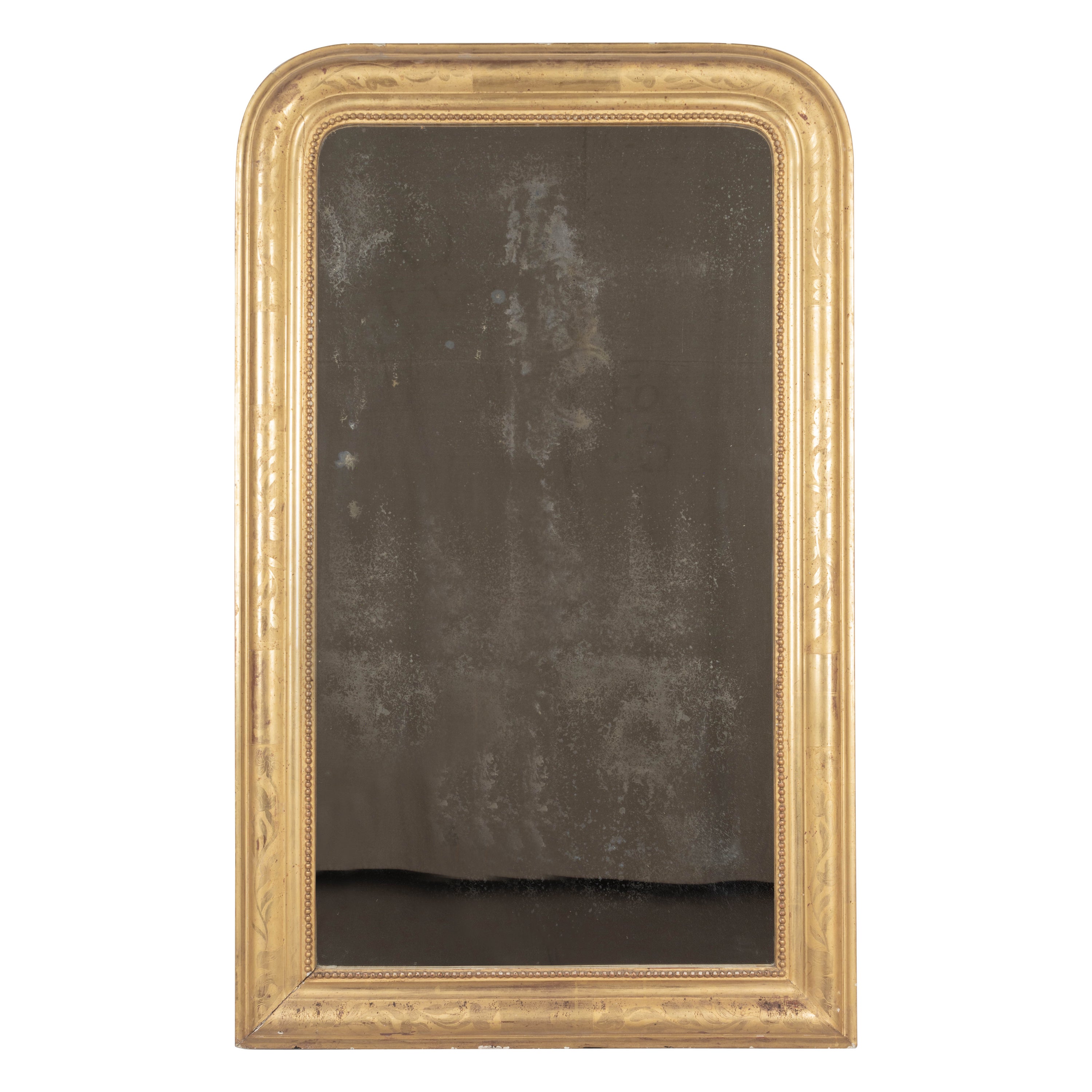 19th Century French Louis Philippe Silver Gilded Mirror For Sale at 1stDibs