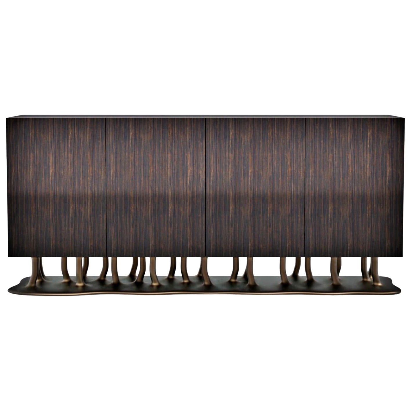 New Design Sideboard in Wood with Walnut Root Veneer For Sale at 1stDibs