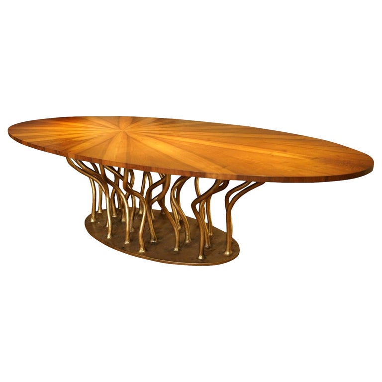 New Design Bronze Walnut Wood Dining Table Ready for Delivery Now For ...