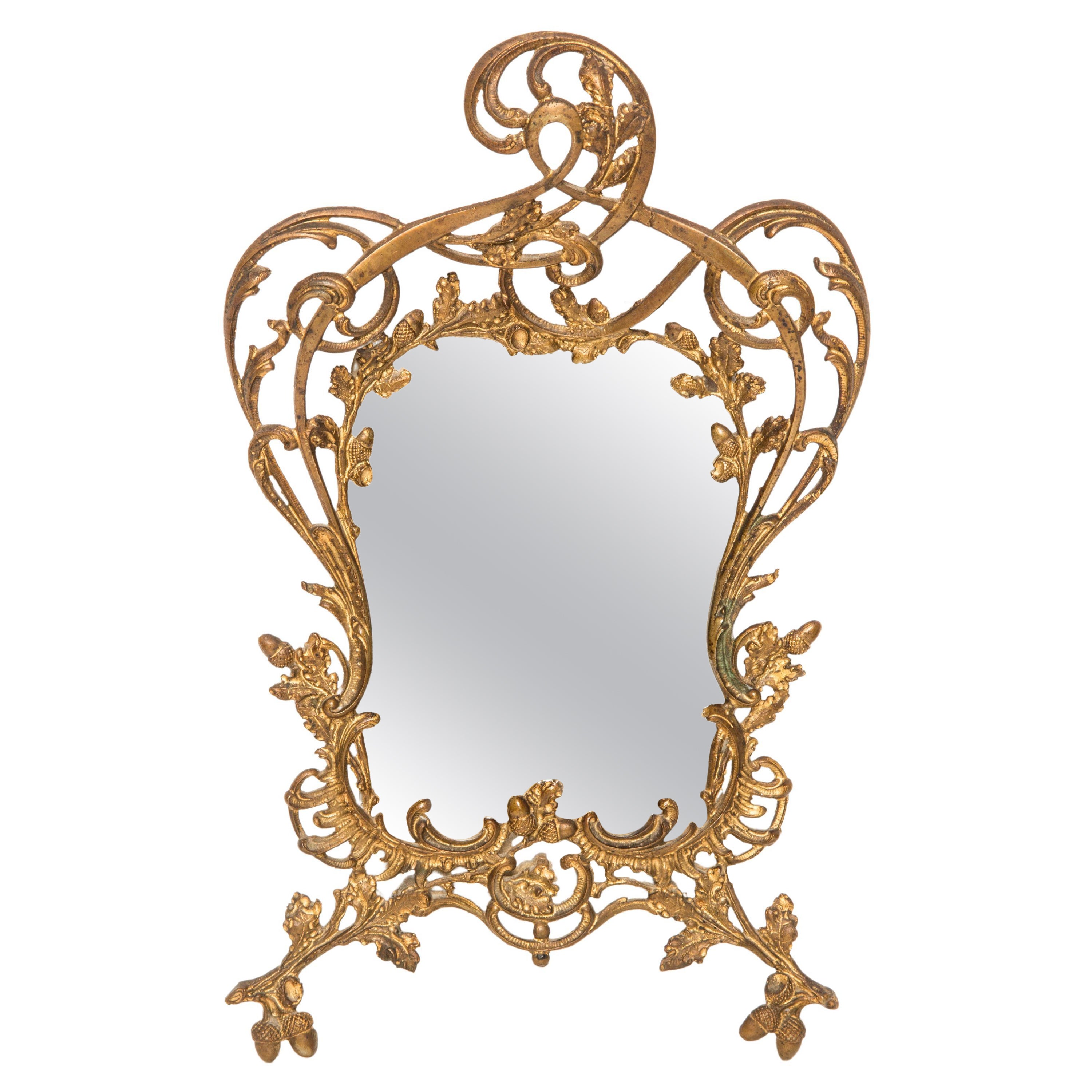 Midcentury Vintage Old Gold Mini Mirror with Angels, Italy, 1960s For ...