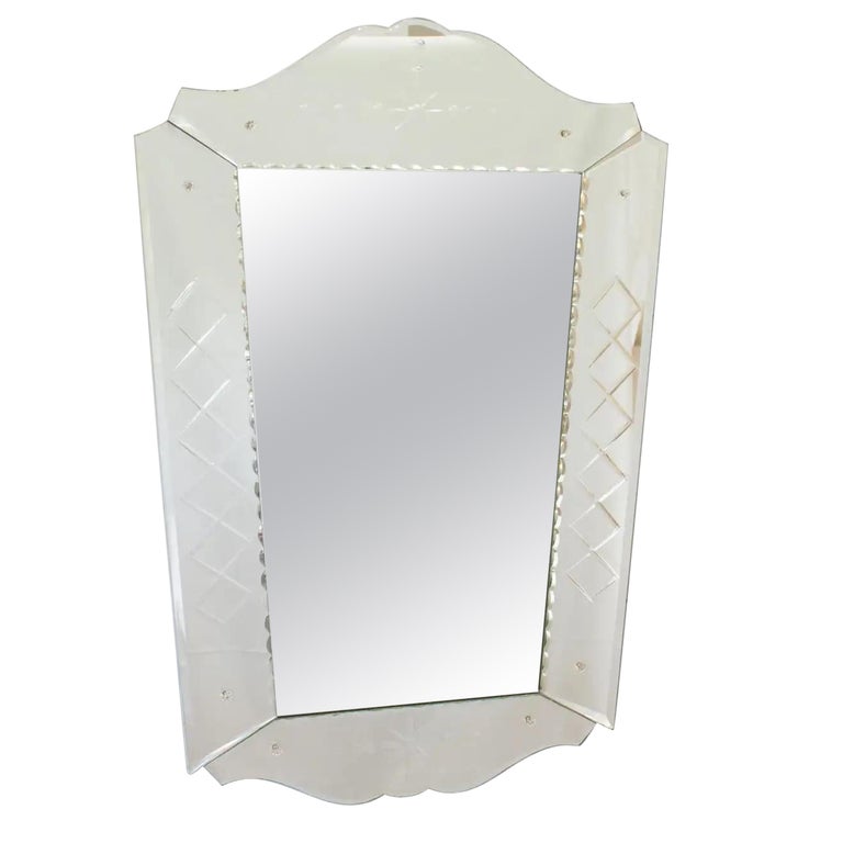 French Venetian Wall Mirror, 1940s For Sale at 1stDibs