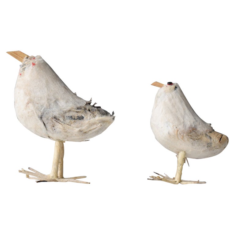 Japanese Antique Chicken Object 1860s-1900s / Animal Sculpture Wabi ...