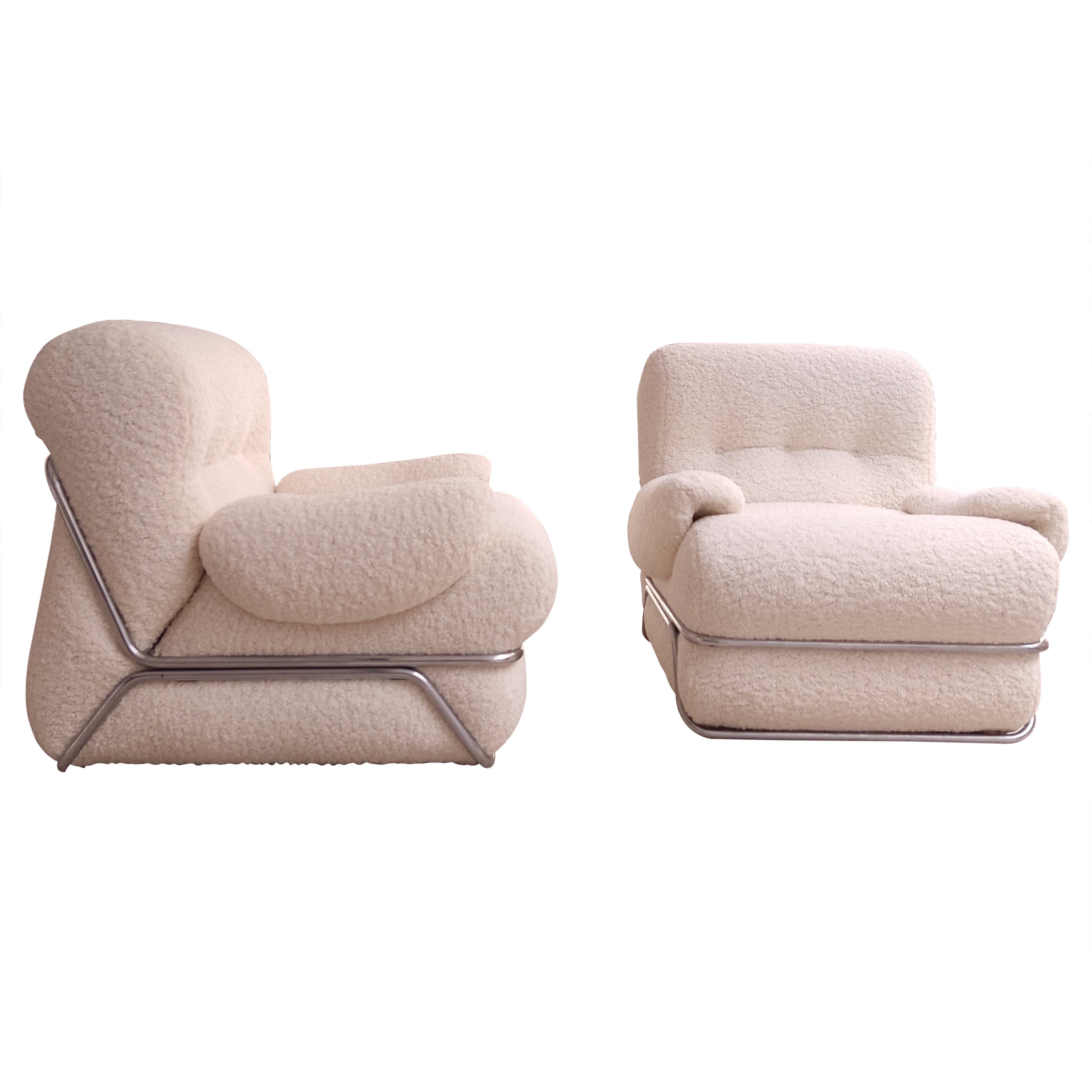 Adriano Piazzesi Pair of Spring Lounge Chairs for TreD, Italy 1973 For ...