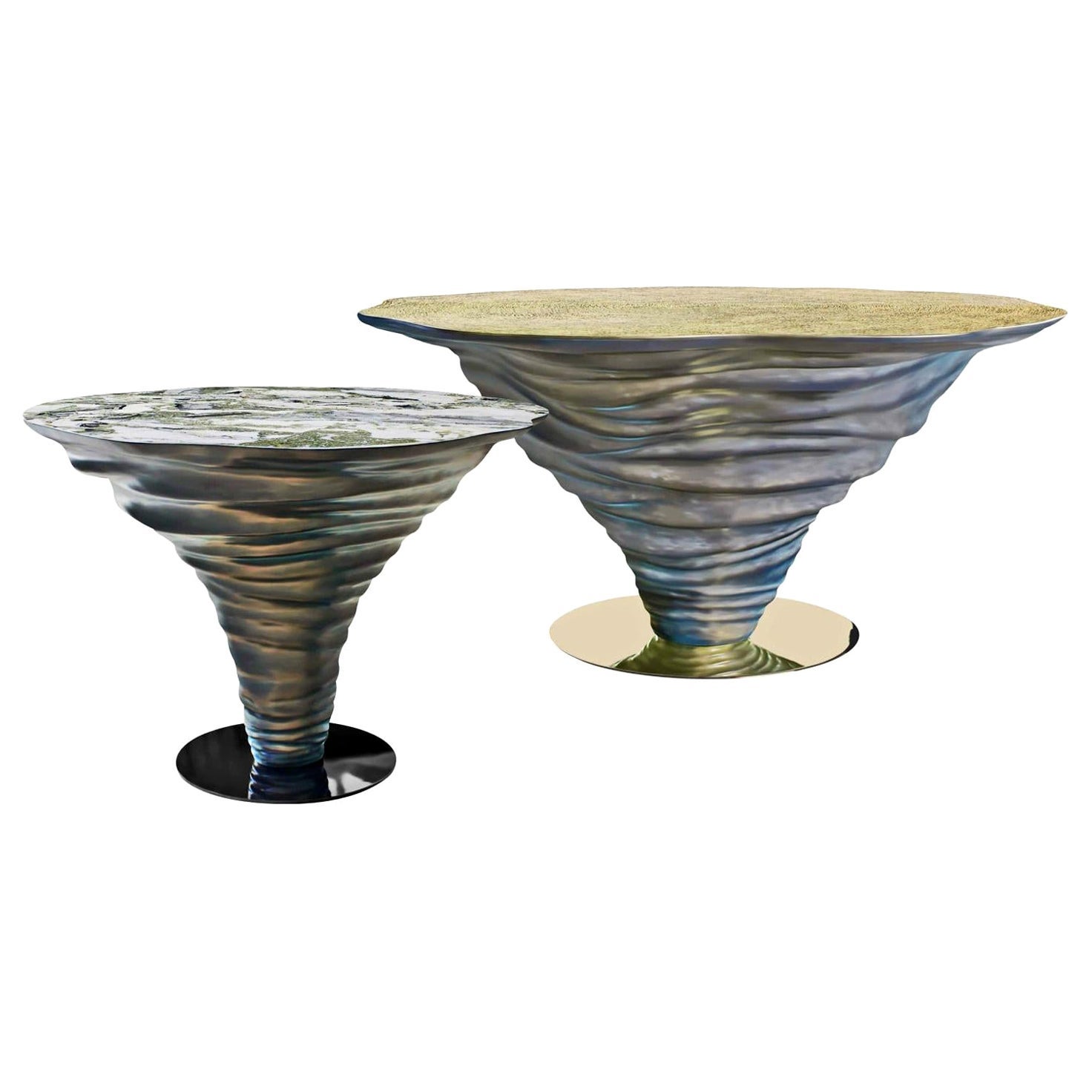 Pair of New Design Dining Tables 'Large and Smaller' For Sale at 1stDibs