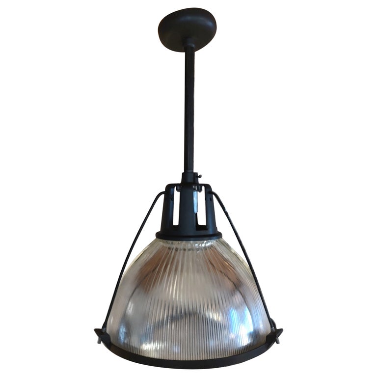 Industrial Holophane Pendant For Sale at 1stDibs