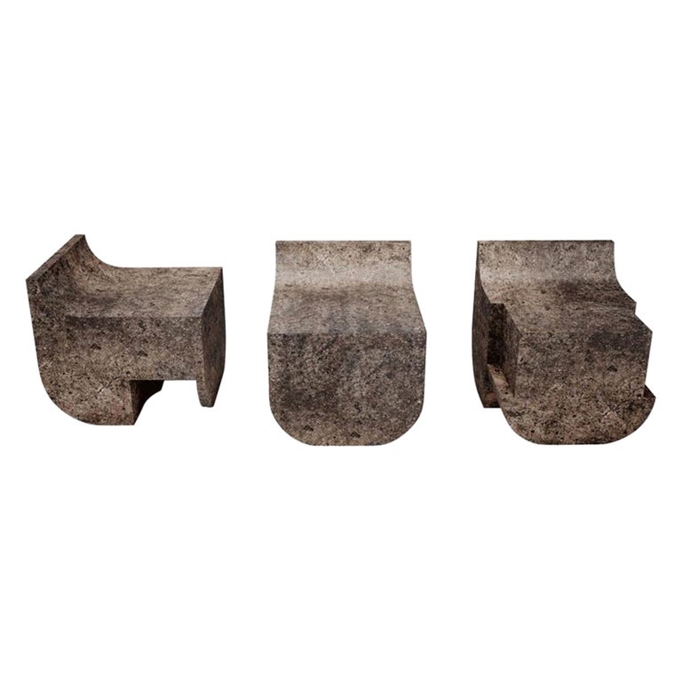 Ensemble of 3 Mono Block Chairs, Isac Elam Kaid For Sale at 1stDibs