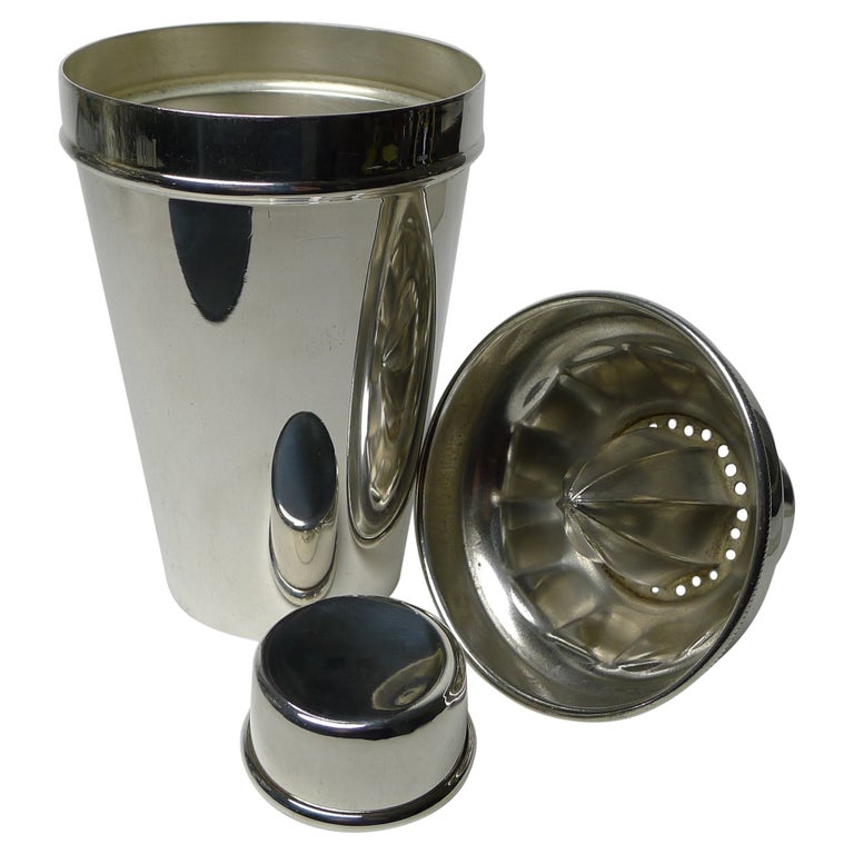 English Art Deco Cocktail Shaker with Integral Lemon Squeezer, circa ...