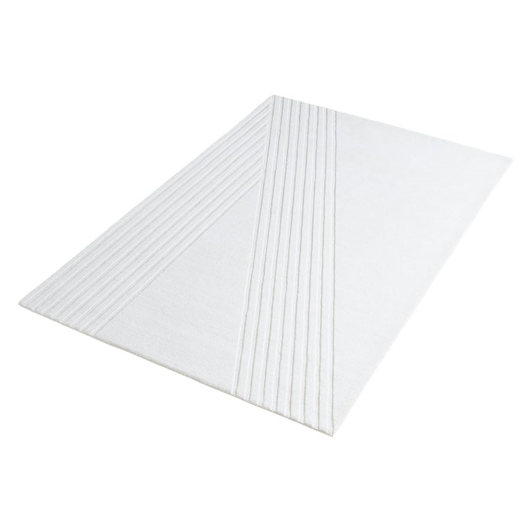 White Kyoto Rug IV by AD Miller For Sale at 1stDibs