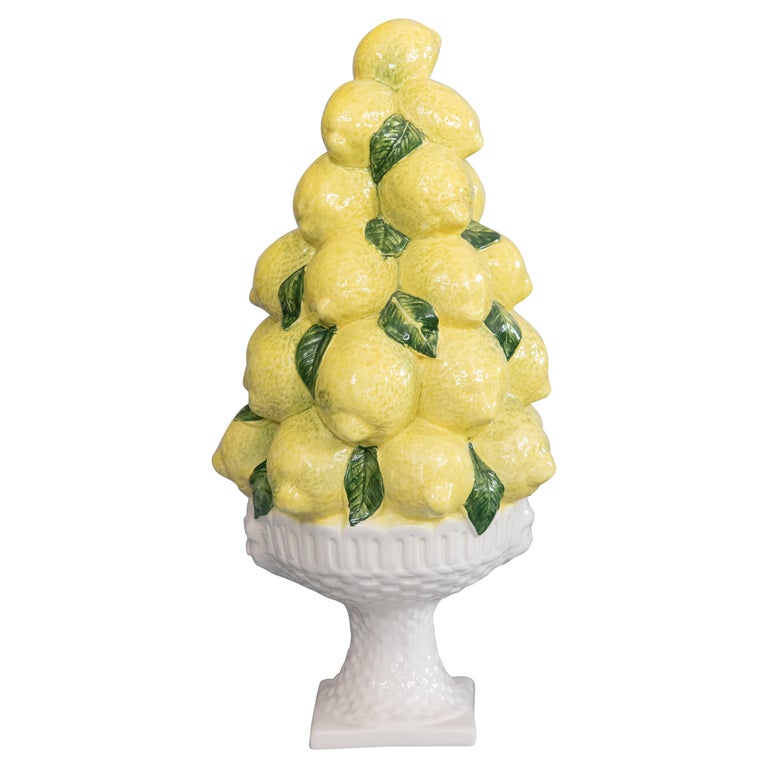 Mid-Century Italian Majolica Lemon Topiary Table Centerpiece For Sale ...