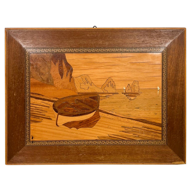 1960s Scenic Art Inlaid Wood Mosaic Marquetry Sorrento, Italy For Sale ...