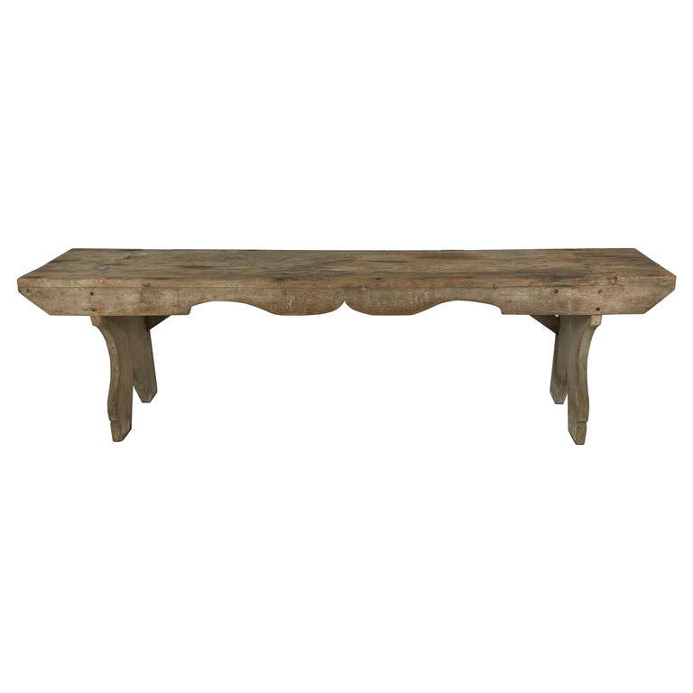 19th Century Carved Pine Pennsylvania Bench For Sale at 1stDibs