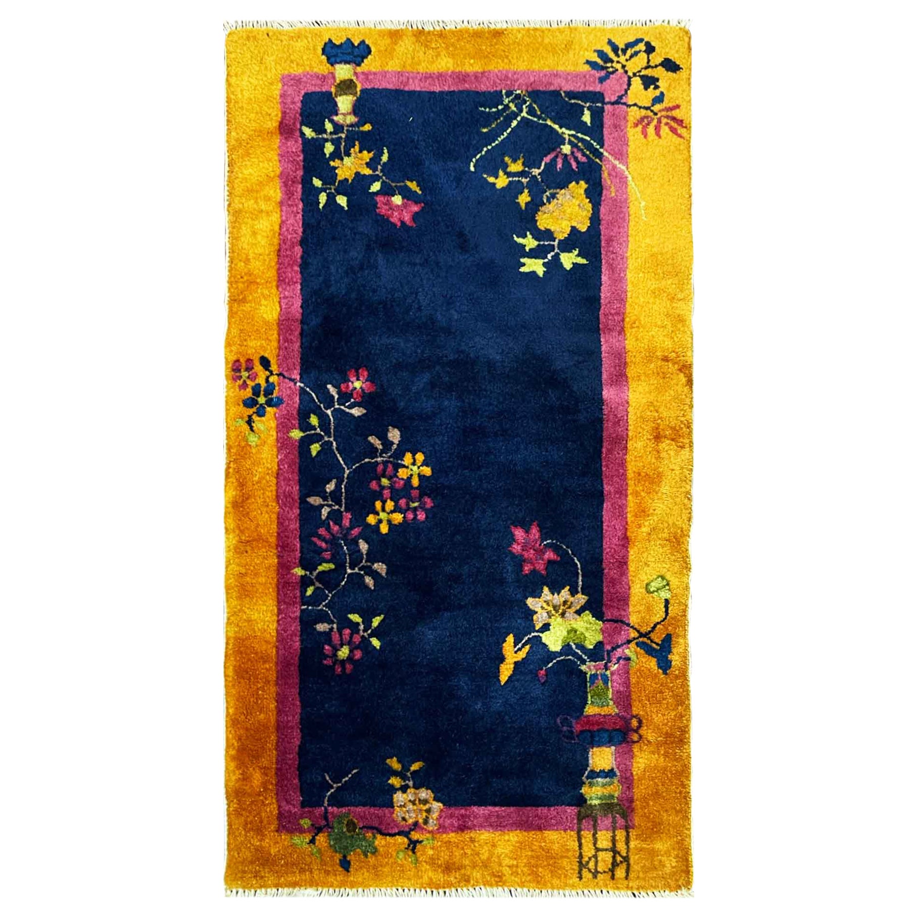 Antique Chinese Art Deco Rug, Circa 1920 For Sale at 1stDibs