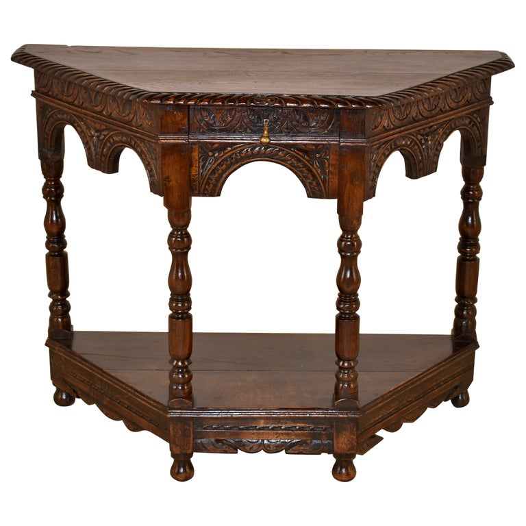 18th Century English Oak Carved Table For Sale at 1stDibs