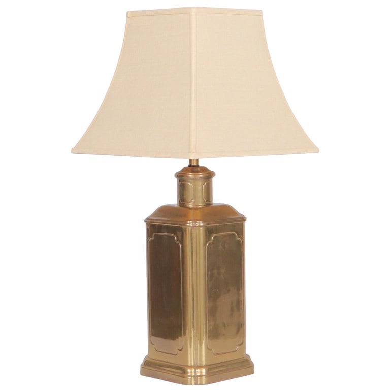 Brass Tea Caddy Table Lamp For Sale at 1stDibs