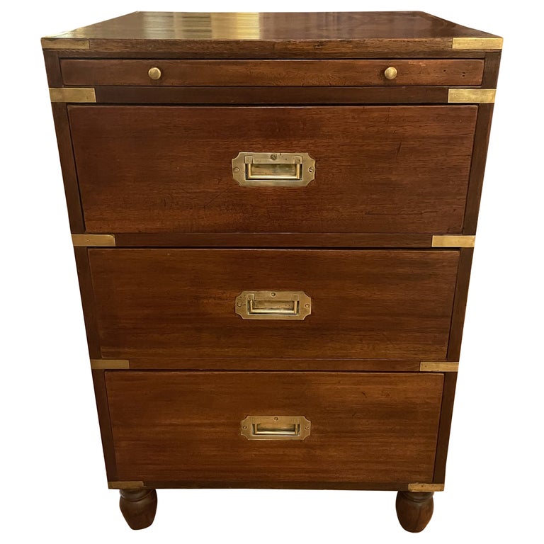 Small Campaign Chest of Drawers with Writing Table from 19th Century ...