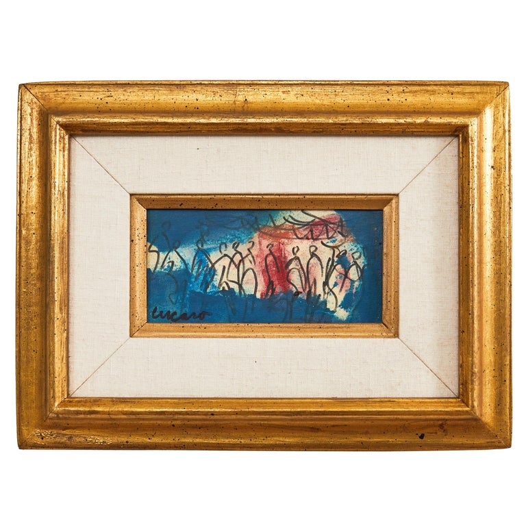 Pascal Cucaro Mid-Century Impressionist Painting of Figures For Sale at ...