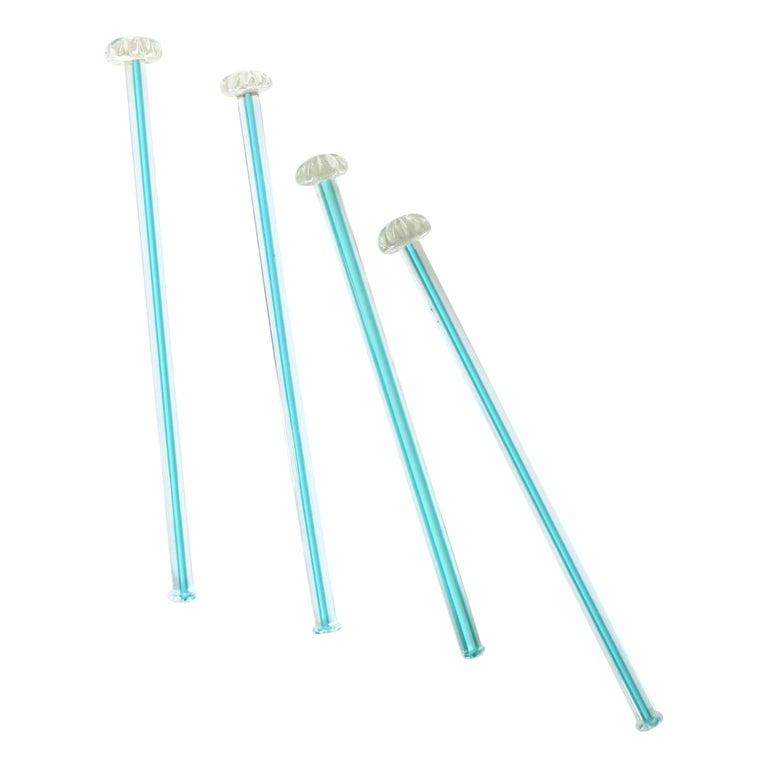 Vintage Italian Murano Art Glass Cocktail Stirrers, Set of 4 For Sale ...