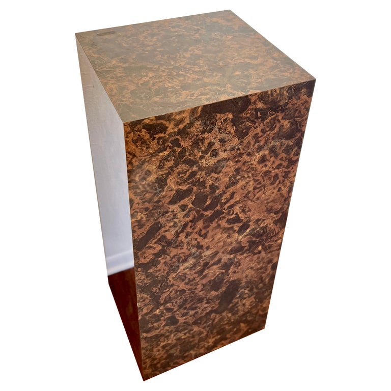 A vintage mid century faux burl tortoise display pedestal For Sale at ...