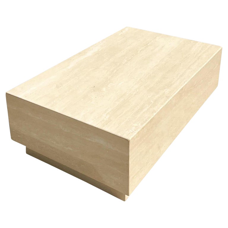 Vintage Contemporary Architectural Block Travertine Coffee Table For ...