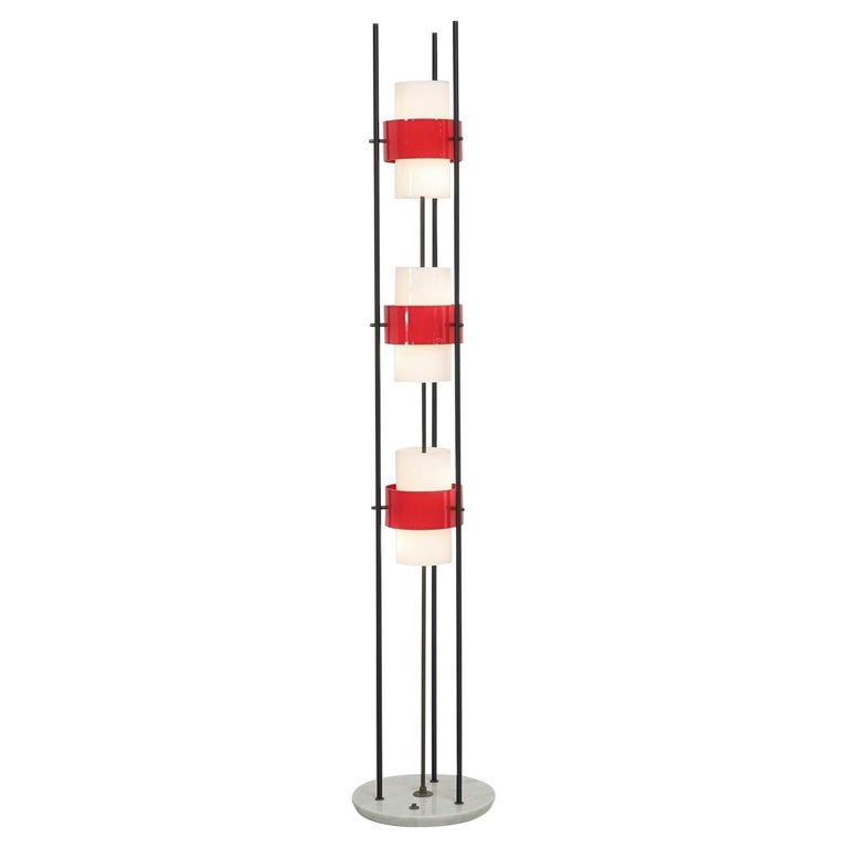 Stilnovo Floor Lamp in Red Perspex, Italy, 1955 For Sale at 1stDibs