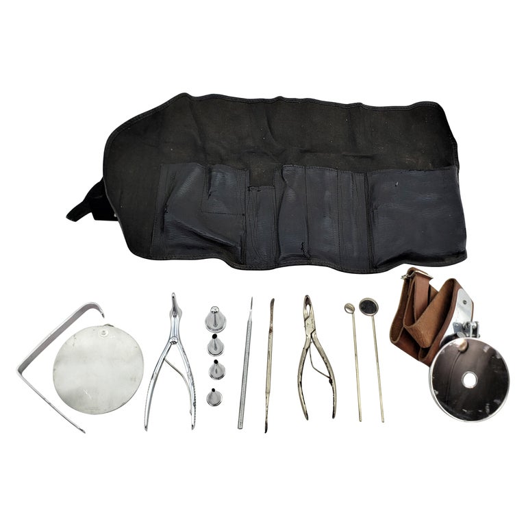 Mid-Century Era Assorted Medical Doctor's Field Examination Instrument ...