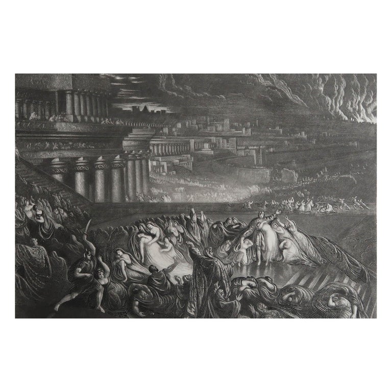 Mezzotint by John Martin, Fall of Nineveh, Sangster, C.1850 For Sale at ...