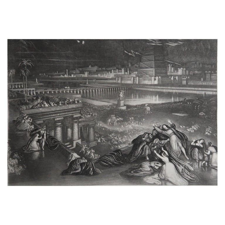 Mezzotint by John Martin, Fall of Babylon, Sangster, circa 1850 For ...