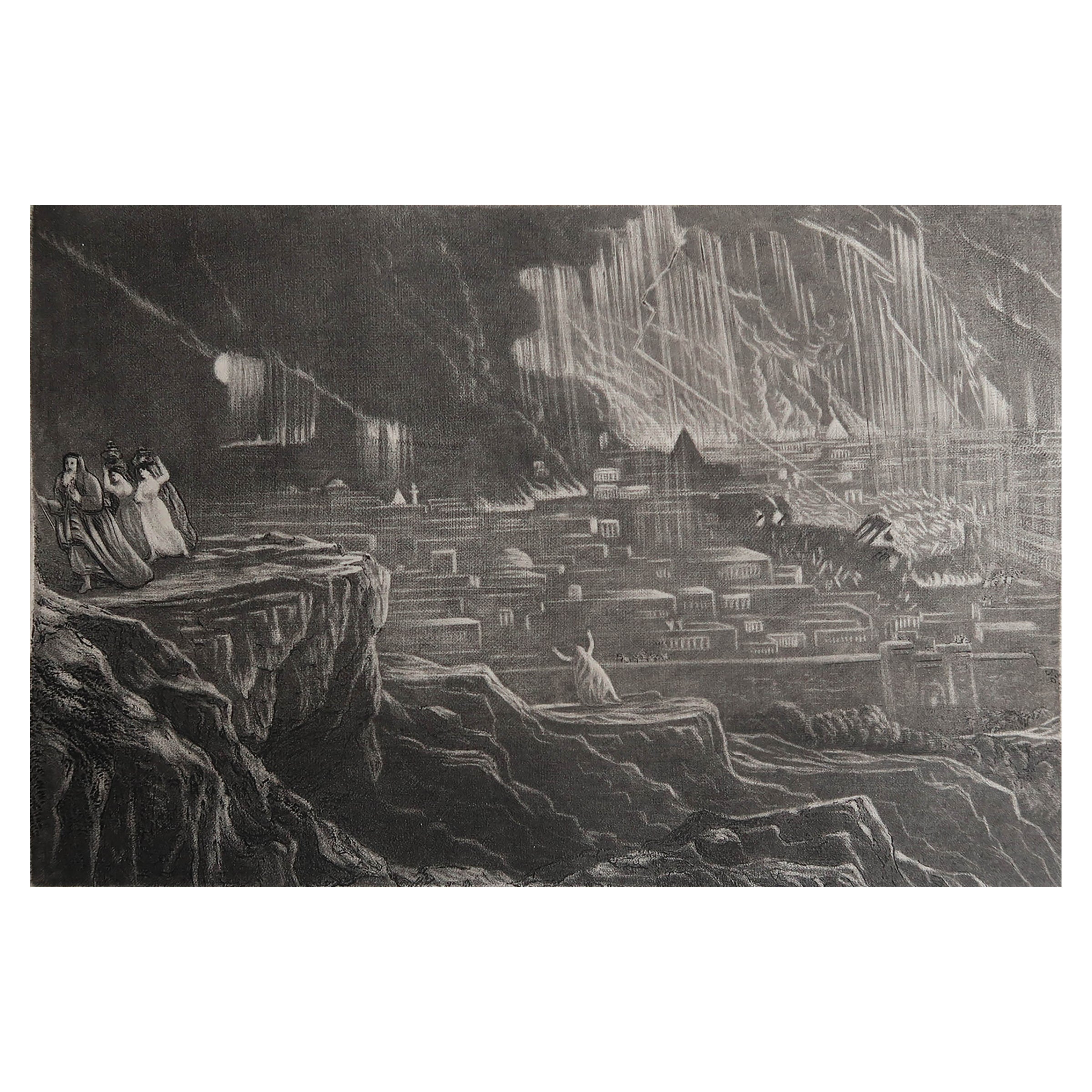 Mezzotint by John Martin, Fall of Babylon, Sangster, circa 1850 For ...