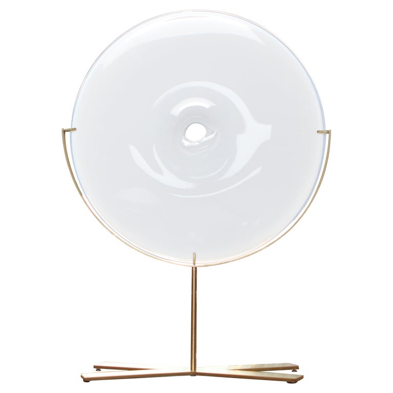 Medium White and Brass POOL Sculpture by SkLO For Sale at 1stDibs