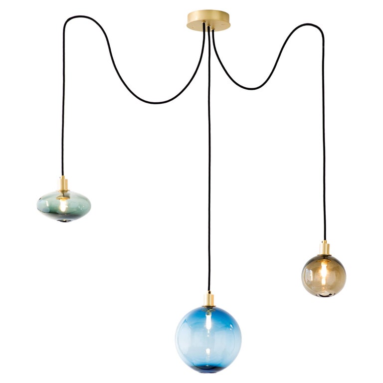 Blue Drape Composition II Pendant Lamp by Sklo For Sale at 1stDibs