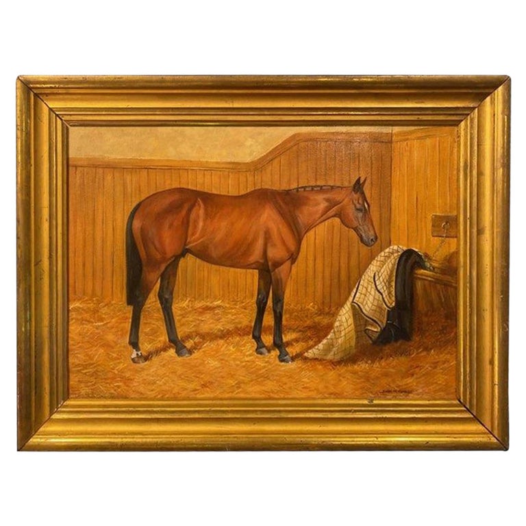 Oil on Canvas Painting of Horse Signed by Equine Artist Sandra Massie ...