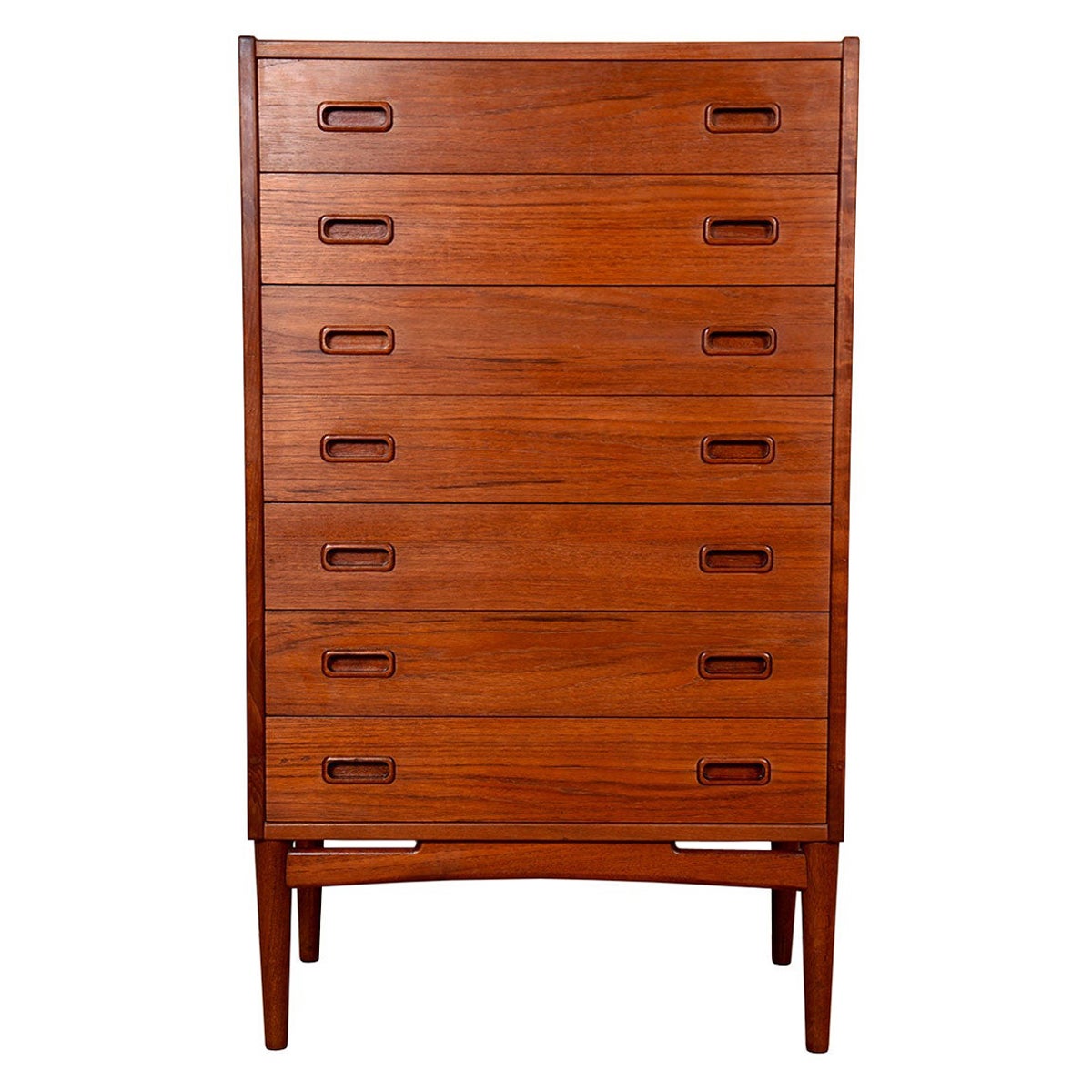 Tall Slim and Trim Danish Teak Entryway Chest of Drawers Dresser by ...
