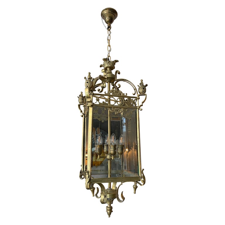 Large Brass Classical Lantern For Sale at 1stDibs